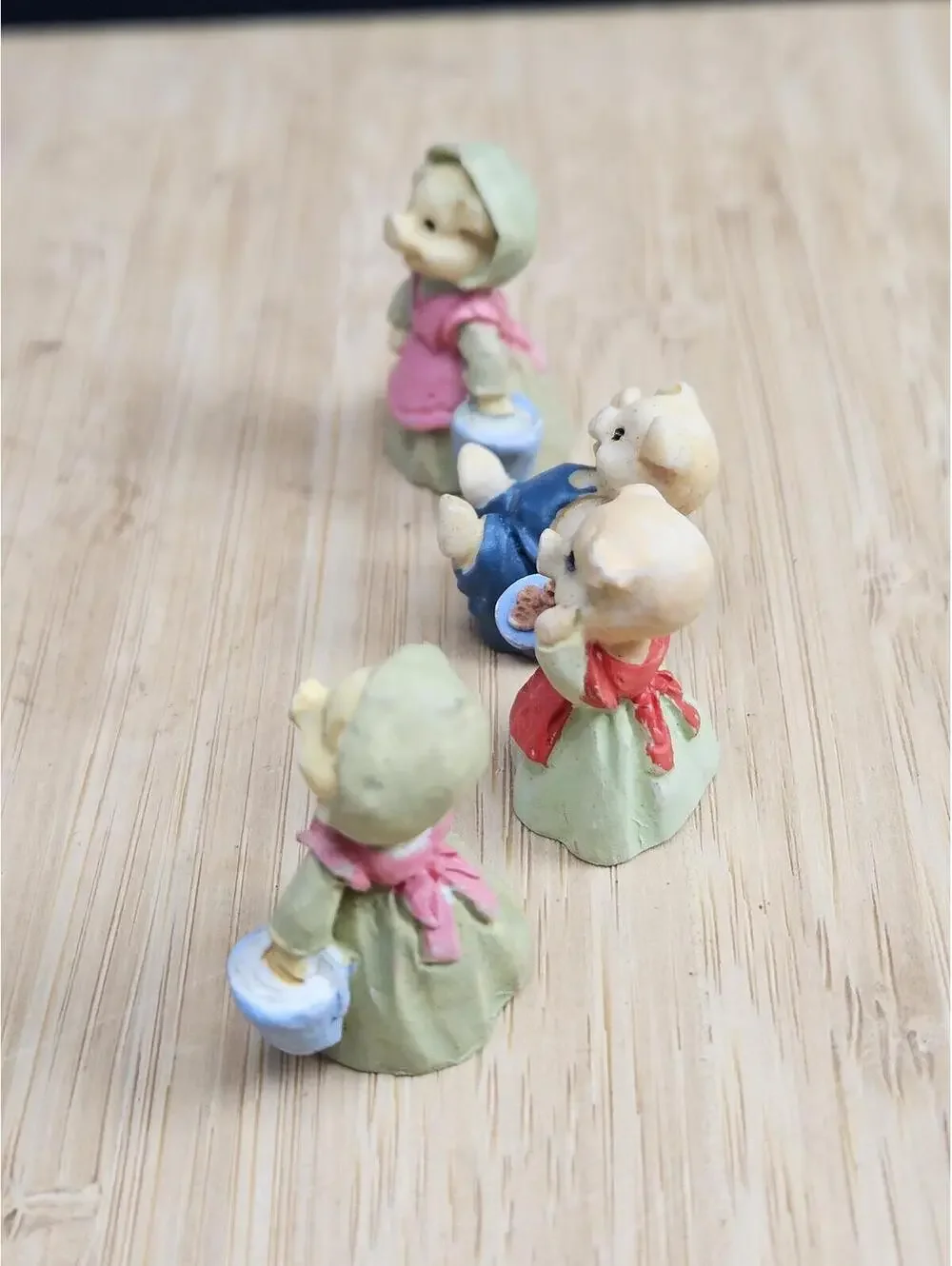 Other | Vintage Mini Resin Pig Figurines Tiny Anthropomorphic Pig Set ...